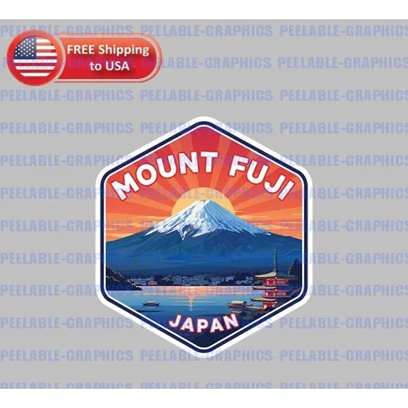 DOPASTICKER Mount Fuji Japan Country Souvenir Sticker Travel Luggage ...