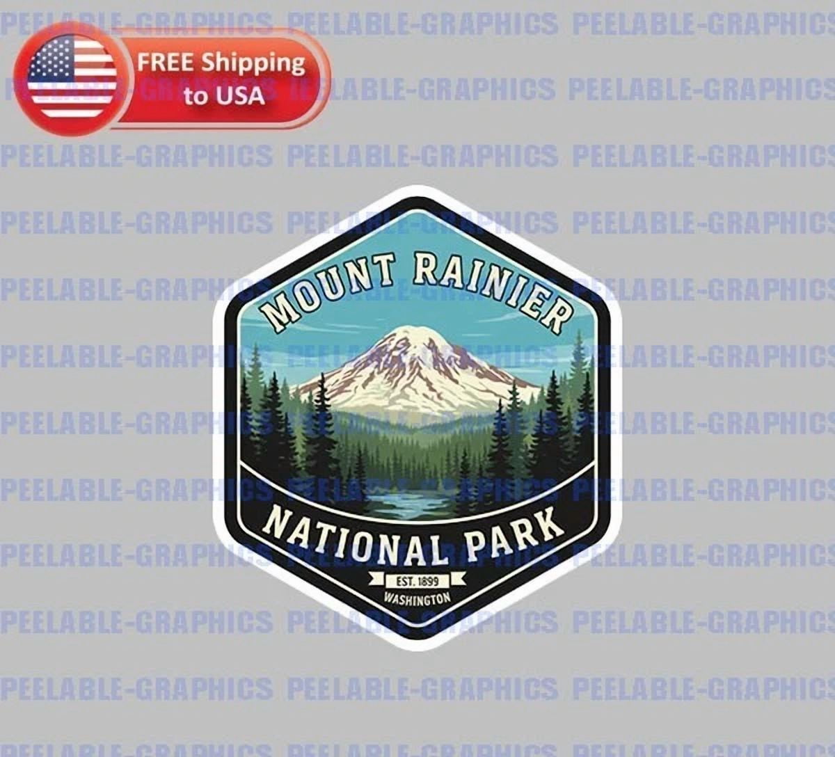 DOPASTICKER Mount Rainier National Park Tablet Luggage Sticker Travel ...