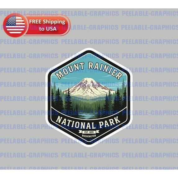 DOPASTICKER Mount Rainier National Park Tablet Luggage Sticker Travel ...