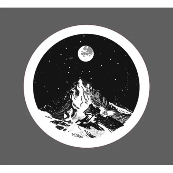 DOPASTICKER Mountain Night Sticker Full Moon Sticker Phone Sticker ...