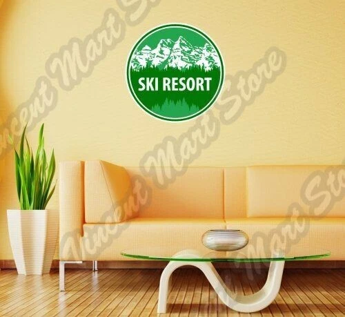 DOPASTICKER Mountain Ski Resort Travel Camping Wall Sticker Interior ...