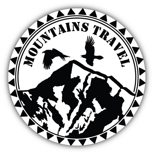 DOPASTICKER Mountains Travel Label Birds Stamp Sticker Decal Phone ...