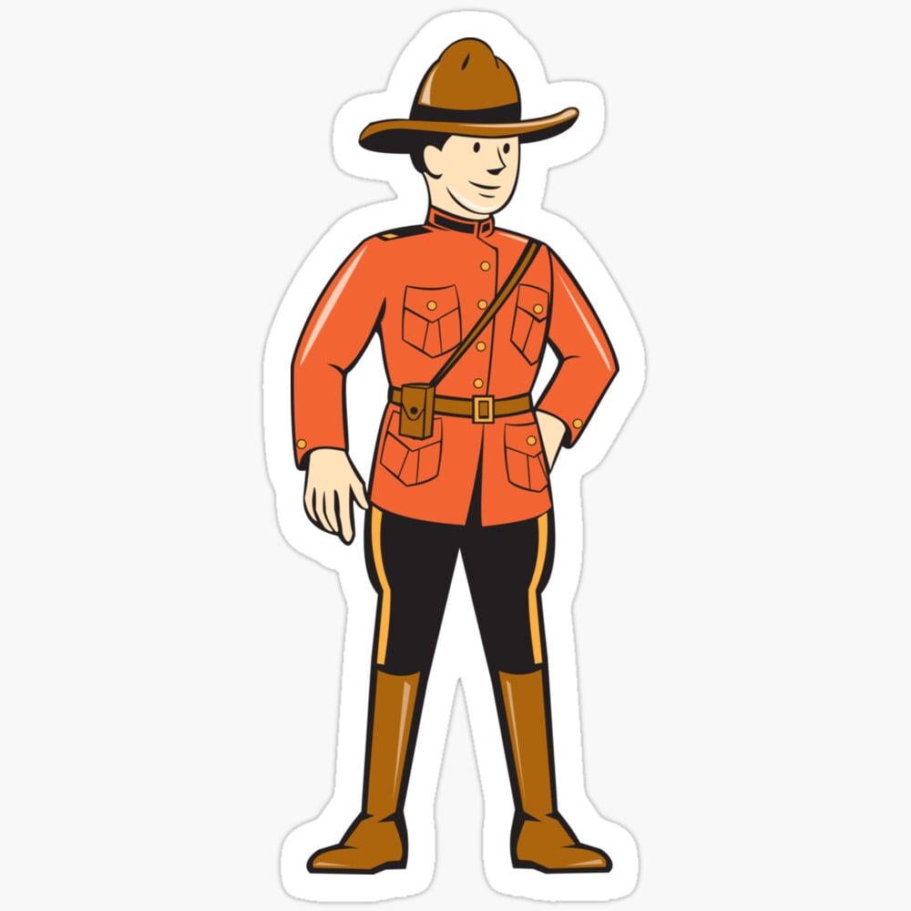 DOPASTICKER Mounted Police Officer Standing Front Sticker Phone Decal ...