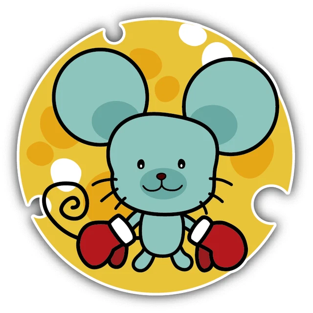 DOPASTICKER Mouse Boxer Cartoon Sticker Decal Phone Decal Water Bottle ...