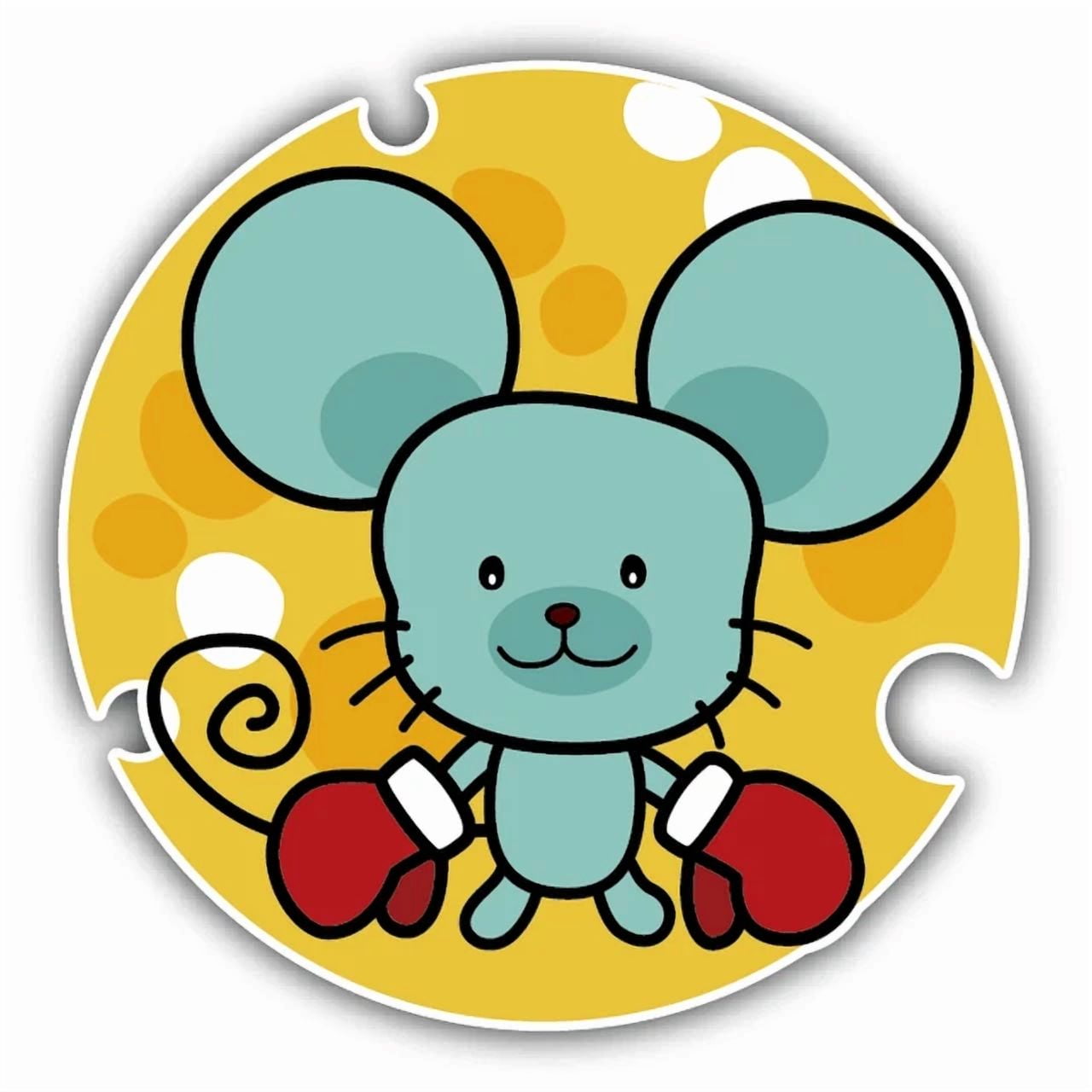 DOPASTICKER Mouse Boxer Cartoon Sticker Decal Phone Decal Water Bottle ...