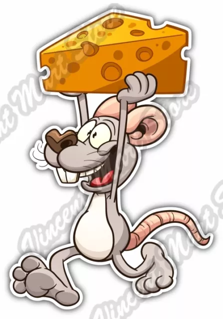 DOPASTICKER Mouse Cheese Cartoon Gift Idea Car Sticker Decal Phone ...