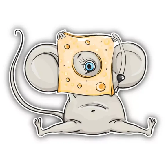 DOPASTICKER Mouse Cheese Sticker Decal Phone Decal Water Bottle ...
