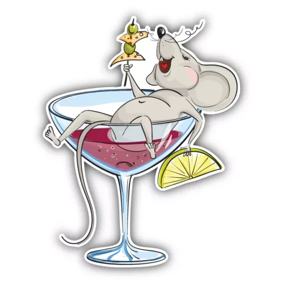 DOPASTICKER Mouse Drunk Sticker Decal Phone Decal Water Bottle Stickers ...