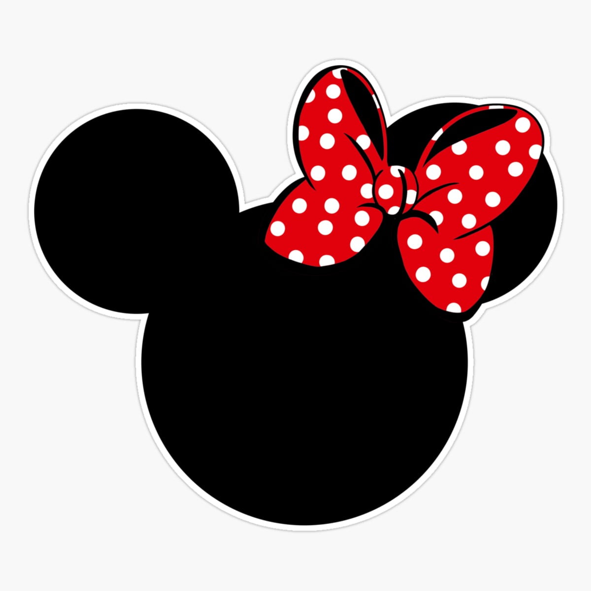 DOPASTICKER Mouse Ears Red Bow Sticker, Phone Sticker Car Stickers ...