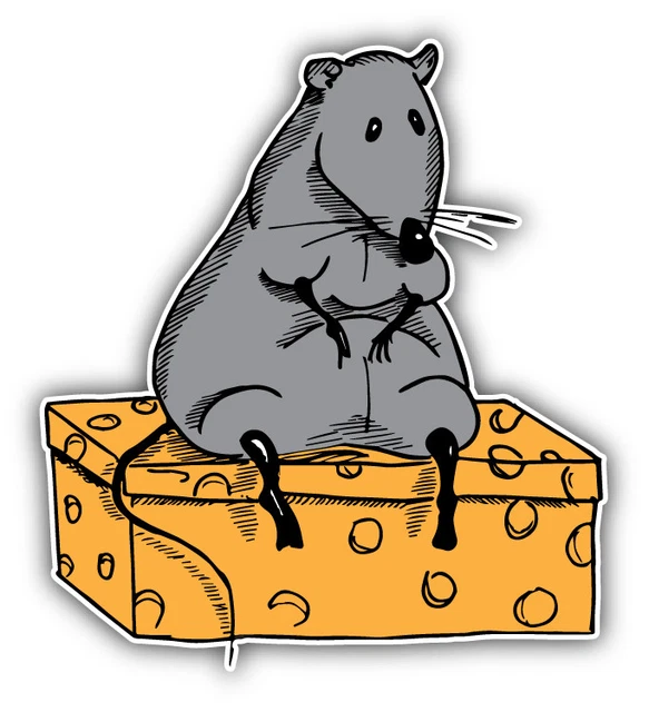 DOPASTICKER Mouse On Cheese Sticker Decal Phone Decal Water Bottle ...