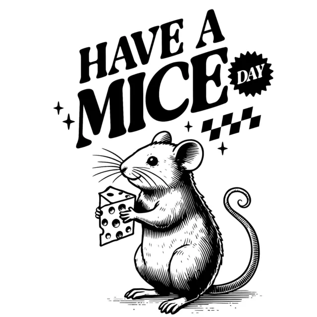 DOPASTICKER Mouse Sticker Have A Mice Day Cute Pet Rodent Eating Cheese ...
