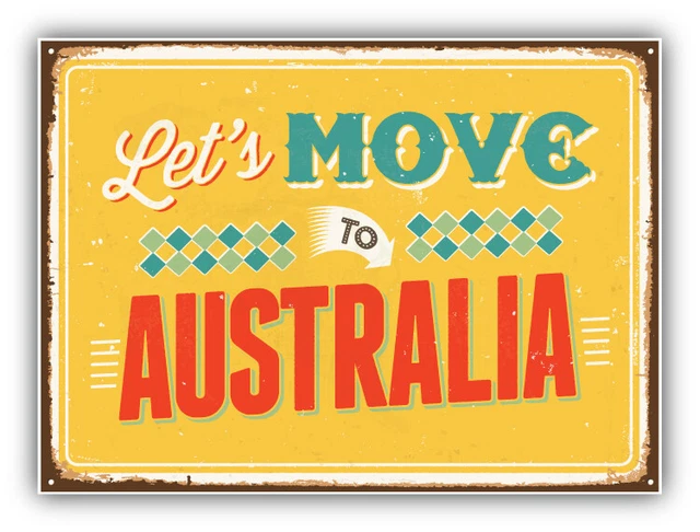 DOPASTICKER Let'S Move To Australia Vintage Travel Label Sticker Decal ...
