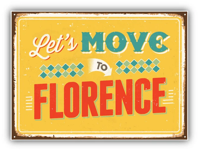 DOPASTICKER Let'S Move To Florence Vintage Travel Label Sticker Decal ...