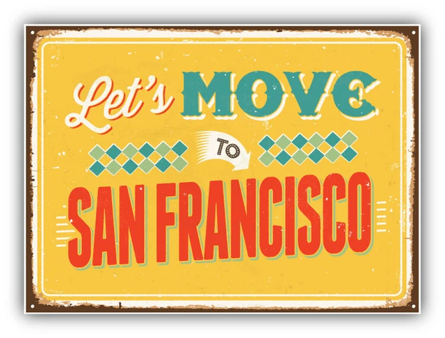 DOPASTICKER Let'S Move To San Francisco Vintage Travel Label Car ...