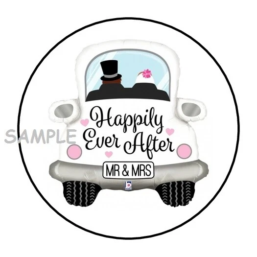 DOPASTICKER Mr & Mrs Car Stickers Happily Ever After Phone Decal Water ...