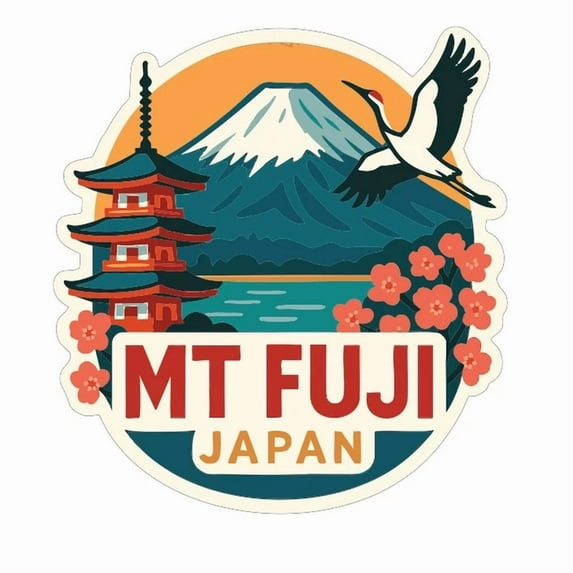 DOPASTICKER Mt Fuji Japan Sticker Decal City Skyline Landmark Design ...