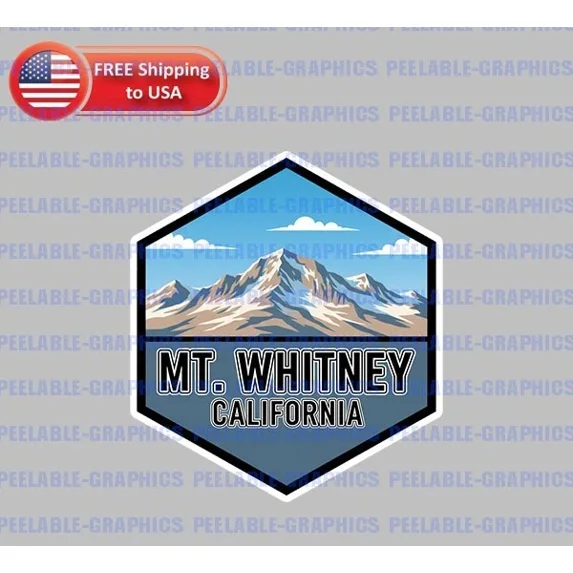 DOPASTICKER Mt Whitney California Tablet Luggage Sticker Travel Sticker ...