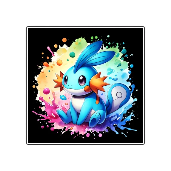 DOPASTICKER Mudkip Paint Splash Sticker Decal Phone Decal Water Bottle ...