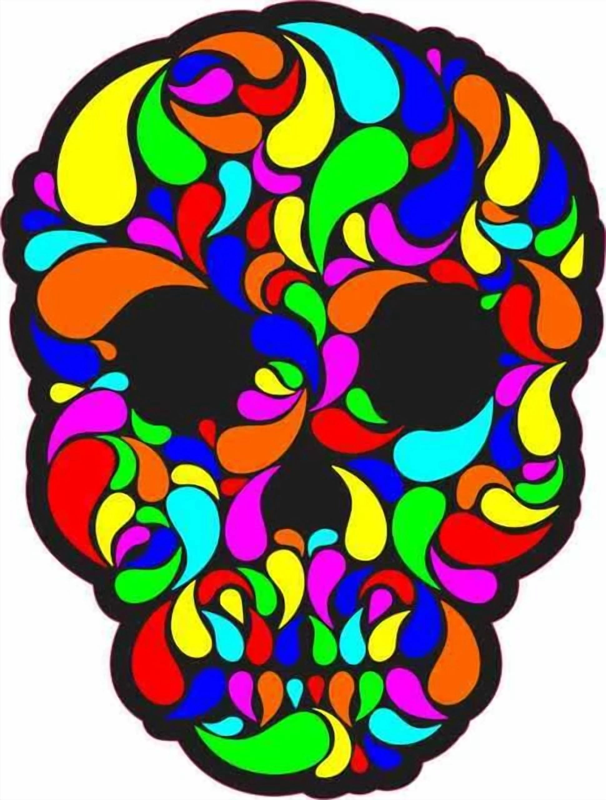 DOPASTICKER Multi-Color Skull Sticker Car Sticker Phone Sticker, Latop ...