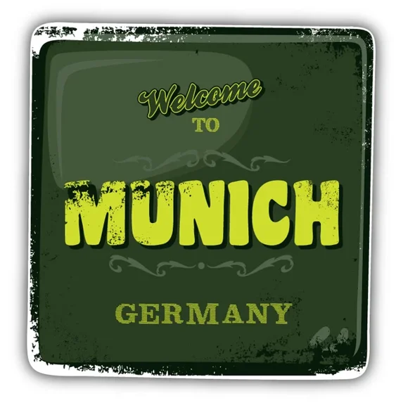 DOPASTICKER Munich City Germany Vintage Welcome Label Car Sticker Phone ...