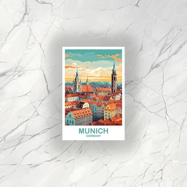 DOPASTICKER Munich Germany Travel Sticker, City Art, Munich Travel ...