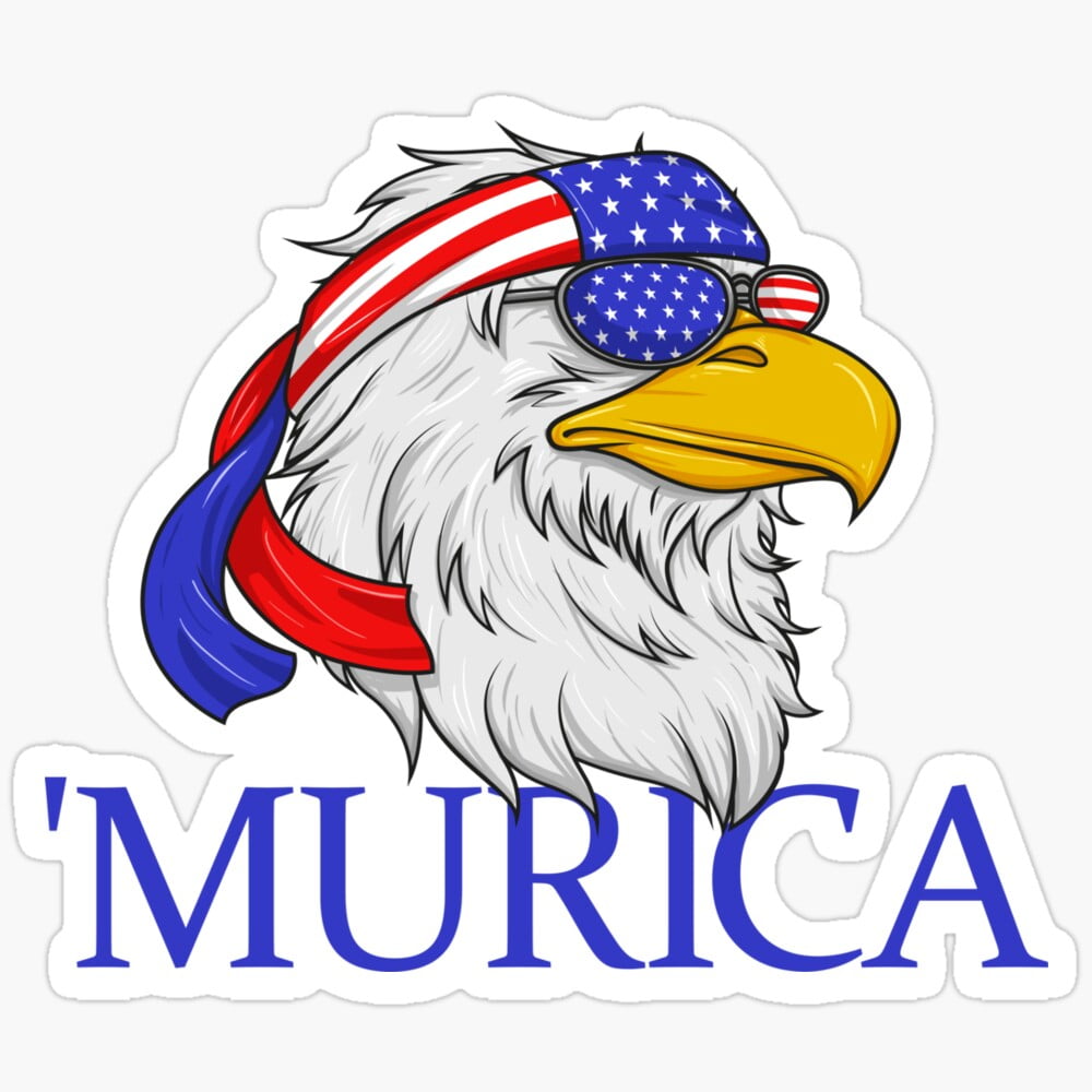 DOPASTICKER Murica Patriotic Eagle Patriotic 4Th Of July Eagle Murica Gear Sticker Phone Decal ...