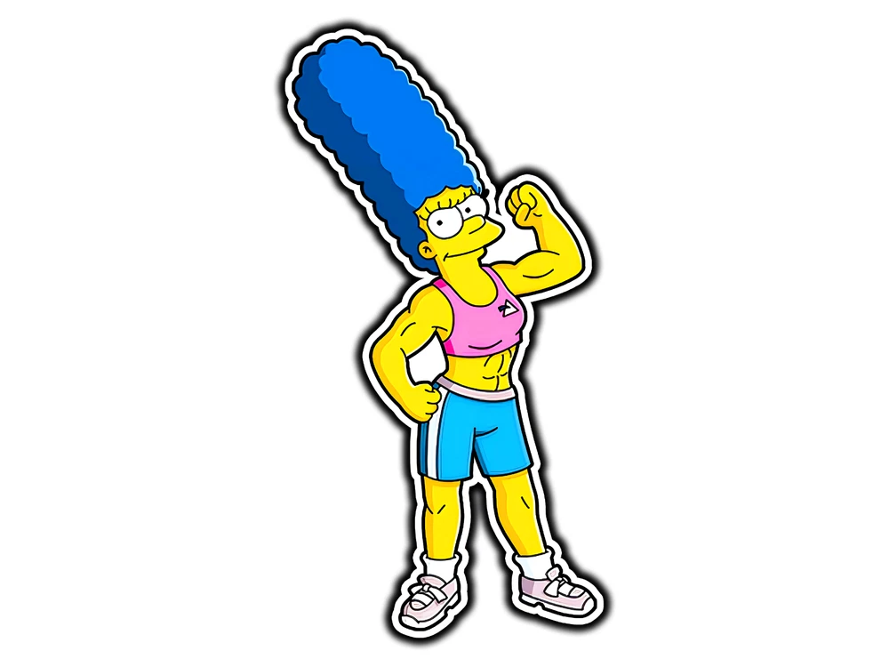 DOPASTICKER Muscular Marge Sticker Decal Phone Decal Water Bottle ...