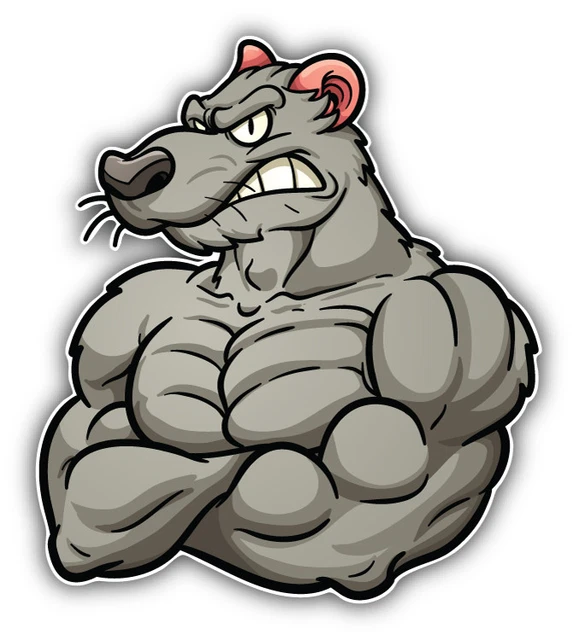 DOPASTICKER Muscular Mouse Mascot Sticker Decal Phone Decal Water ...