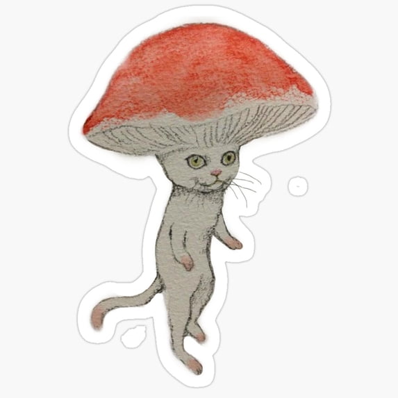 DOPASTICKER Mushroom Cat Sticker Phone Decal Water Bottle Stickers ...