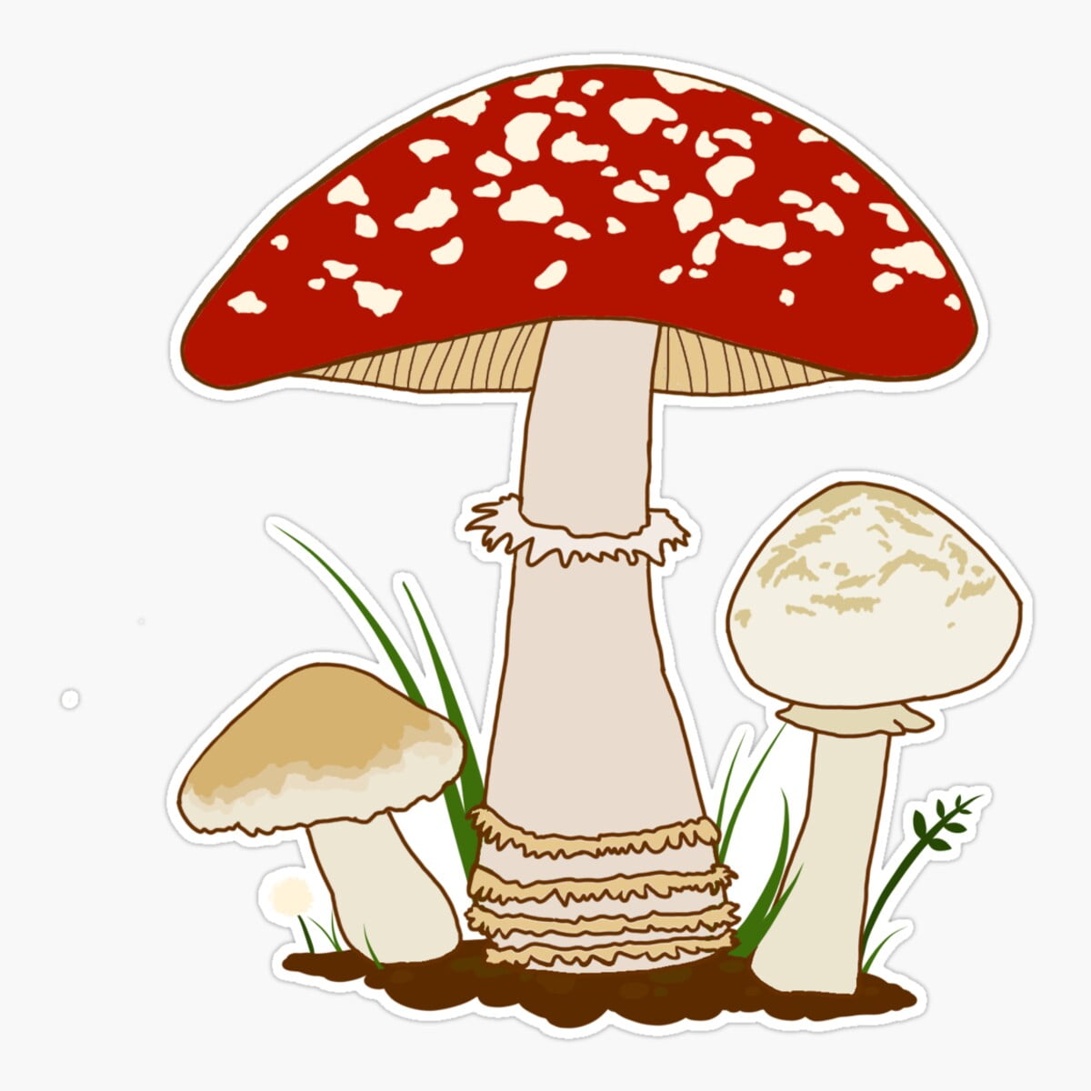 DOPASTICKER Mushroom Cluster Sticker, Phone Sticker Water Bottle ...