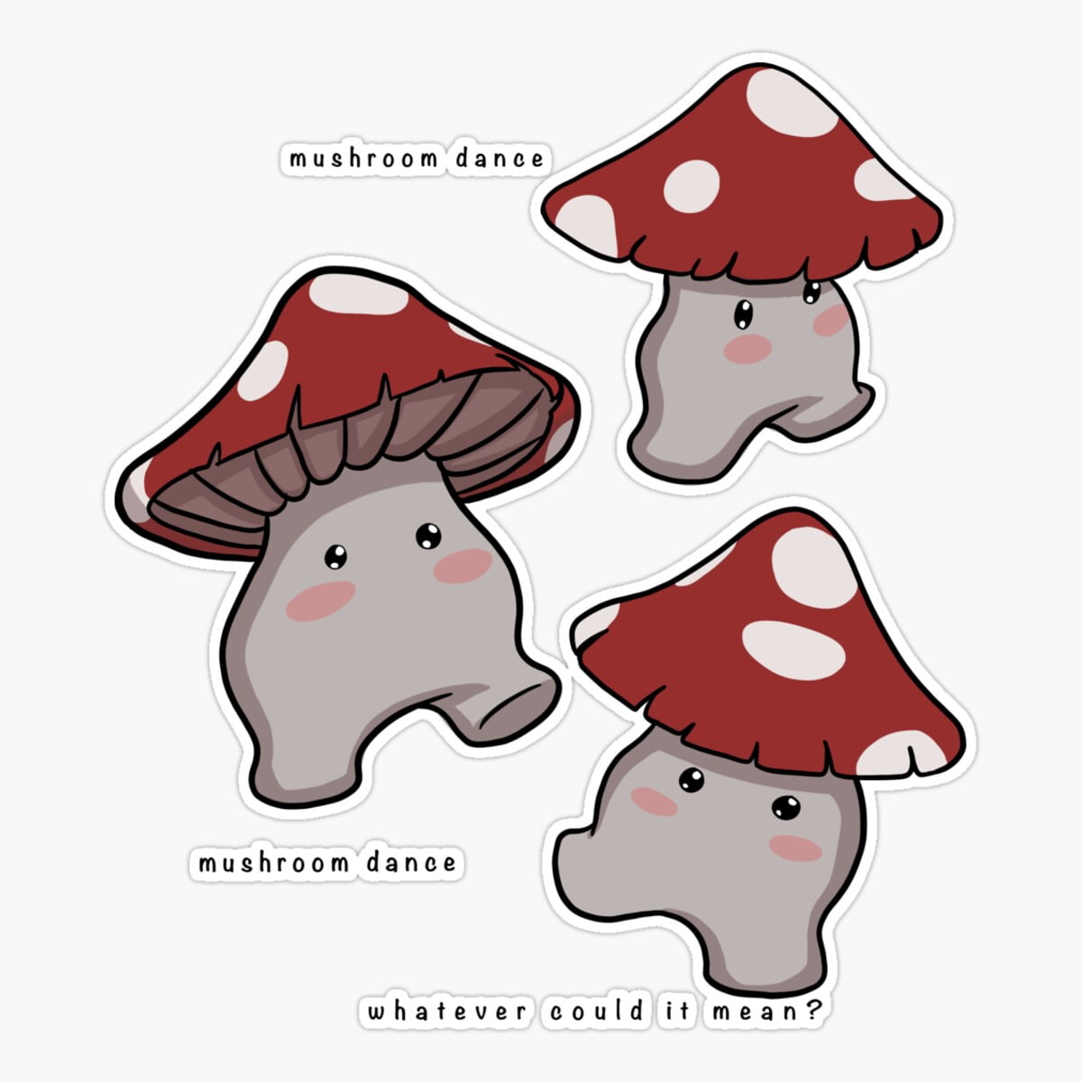 DOPASTICKER Mushroom Dance Sticker, Phone Sticker Water Bottle Sticker ...