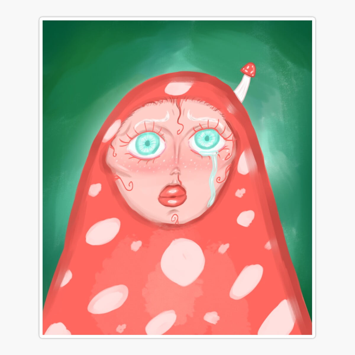 DOPASTICKER Mushroom Face Sticker, Phone Sticker Car Stickers, Birthday ...