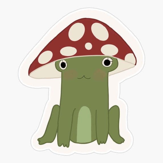 DOPASTICKER Mushroom Frog Sticker, Phone Sticker Water Bottle Sticker ...