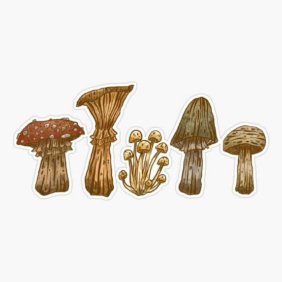 DOPASTICKER Mushroom Line Sticker, Phone Sticker Water Bottle Sticker ...