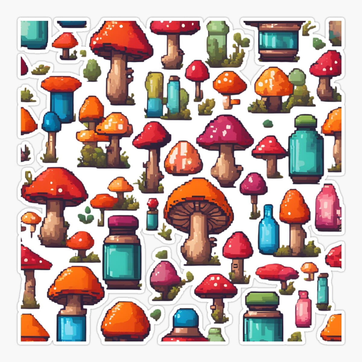 DOPASTICKER Mushrooms Sticker, Phone Sticker Water Bottle Sticker Car ...