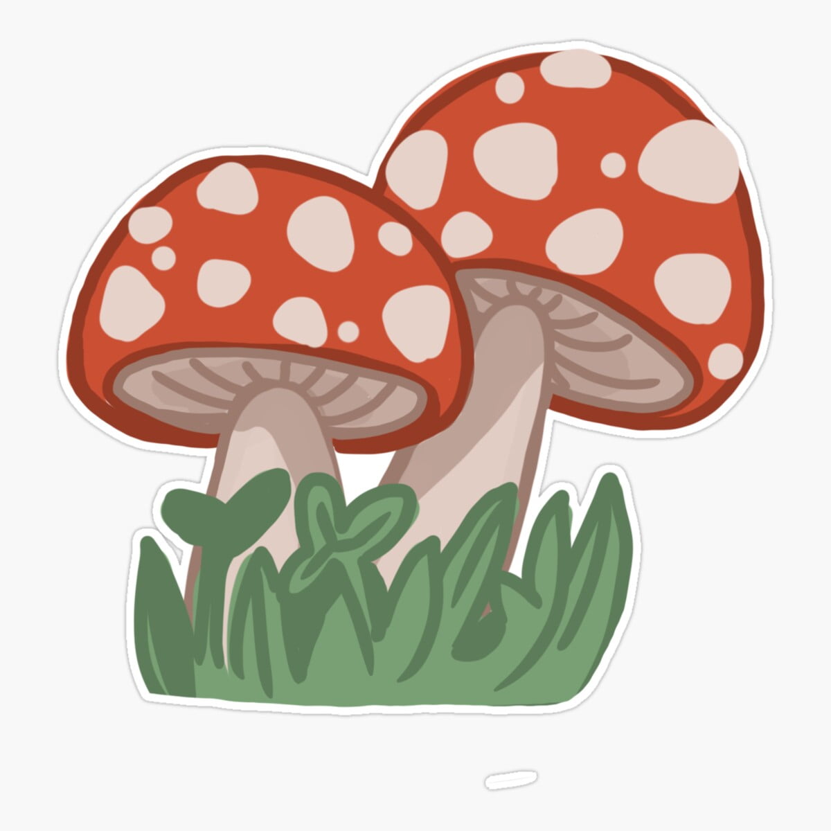 DOPASTICKER Mushroooms In Grass Sticker, Phone Sticker Car Stickers ...