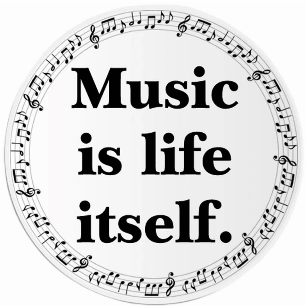 DOPASTICKER Music Is Life Itself Sticker, Quote Musician Phone Decal ...