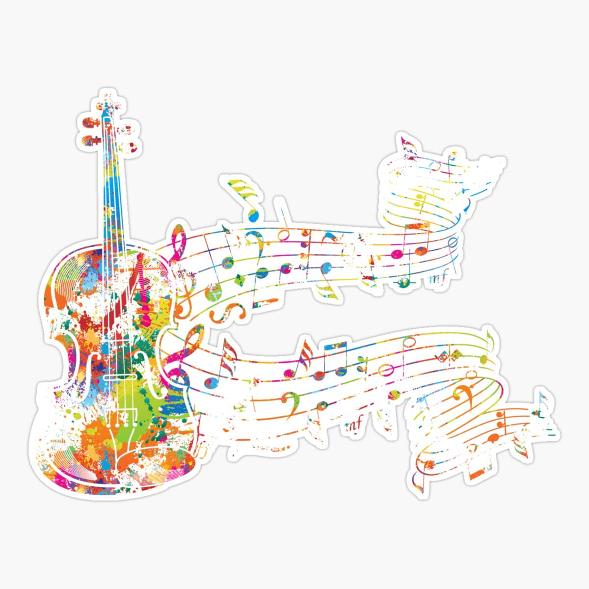DOPASTICKER Music Melody Cello Sticker, Phone Sticker Car Stickers ...