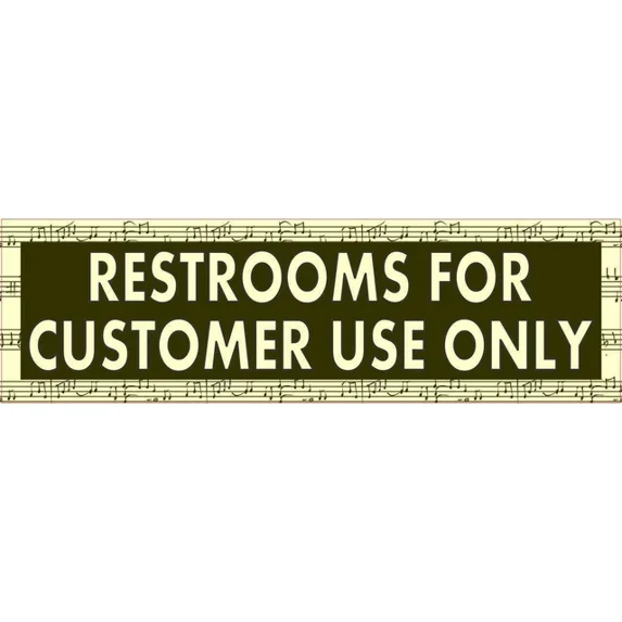 DOPASTICKER Musical Staff Restrooms For Customer Use Only Sticker Door ...