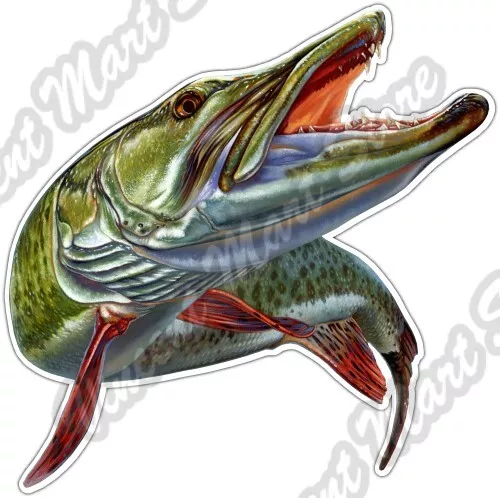 DOPASTICKER Musky Turn Northern Pike Fish Fishing Car Sticker Decal ...