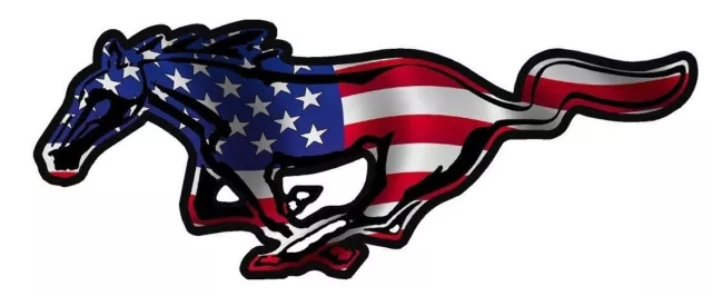 DOPASTICKER Mustang American Horse Flag Sticker Laptop Sticker Window ...