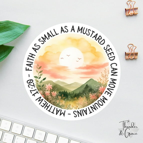 DOPASTICKER Mustard Seed Faith Sticker, Affirmation Stickers, Laptop ...