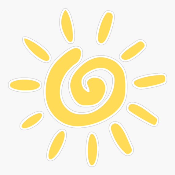 DOPASTICKER Mustard Yellow Spiral Sun Sticker, Phone Sticker Car ...