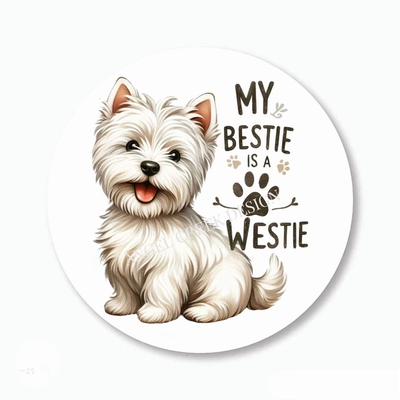 DOPASTICKER My Bestie Is A Westie Scrapbook Stickers Dog Phone Decal ...