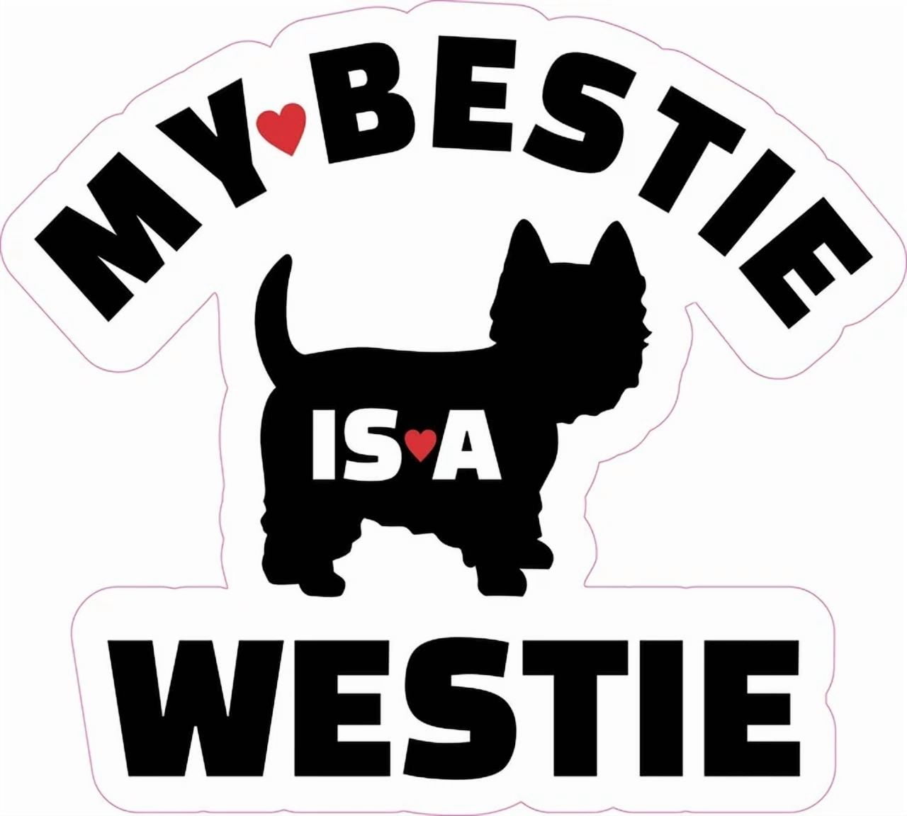 DOPASTICKER My Bestie Is A Westie Sticker Phone Sticker, Latop Sticker ...
