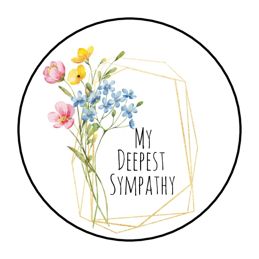 DOPASTICKER My Deepest Sympathy Stickers Floral Phone Decal Water ...