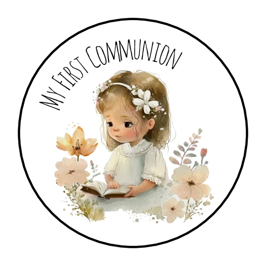 DOPASTICKER My First Communion Stickers Floral Phone Decal Water Bottle ...
