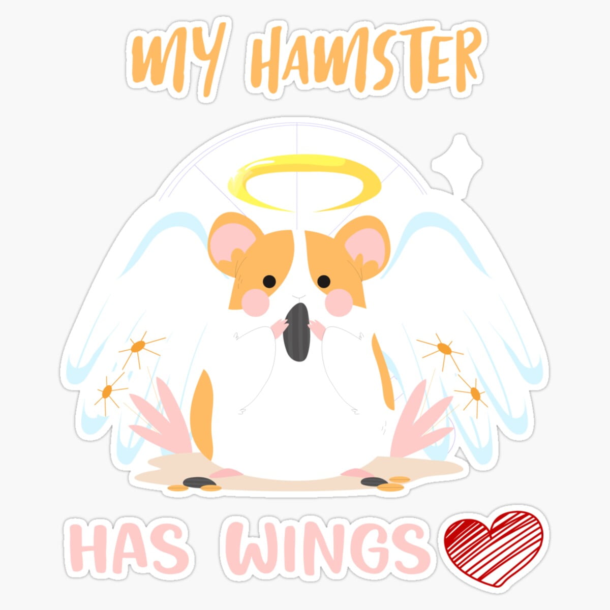 DOPASTICKER My Hamster Has Wings Sticker, Phone Sticker Water Bottle ...