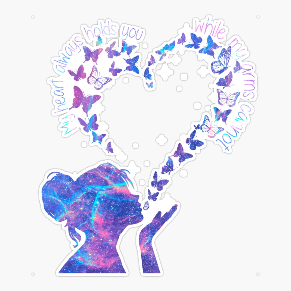 DOPASTICKER My Heart Always Holds You While My Arm Cannot Sticker ...