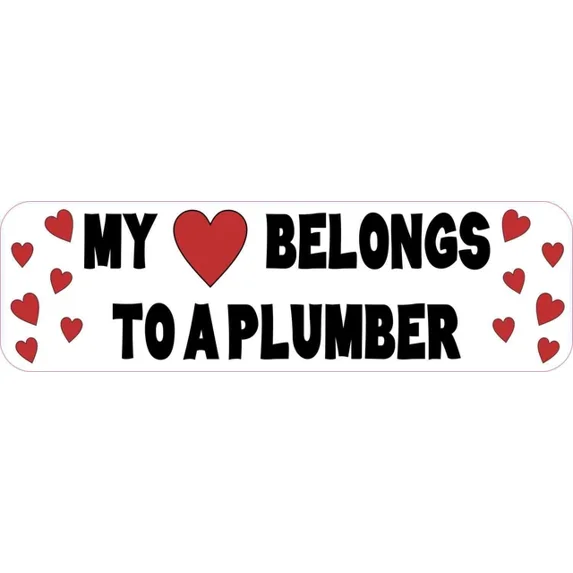 DOPASTICKER My Heart Belongs To A Plumber Sticker Car Sticker Phone ...